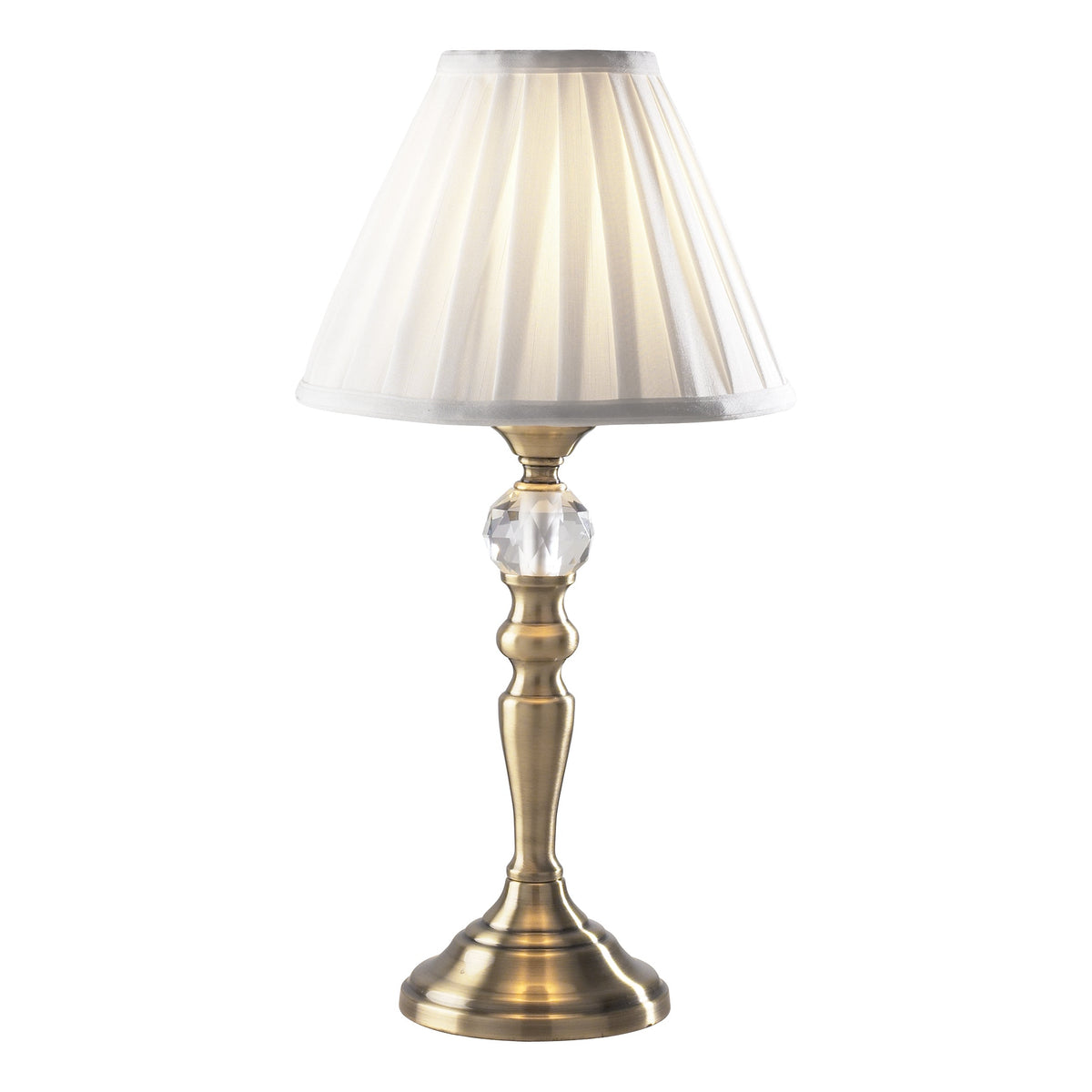 Dar Lighting Beau Touch Table Lamp Antique Brass With Shade • BEA4075 ...